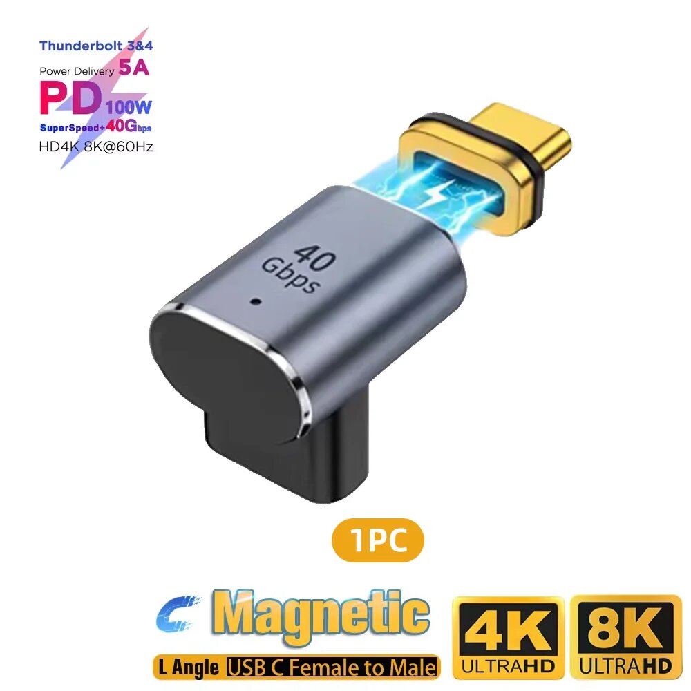 Магнитный адаптер USB4.0 Thunderbolt3 Magnum 100W 1x 100W CX SXW