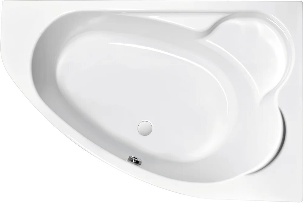Акриловая ванна Cersanit Калиопа (Kaliope) R 170x110, на ножках, правая, пристенная, белая, глянцевая, асимметричная, с сиденьем