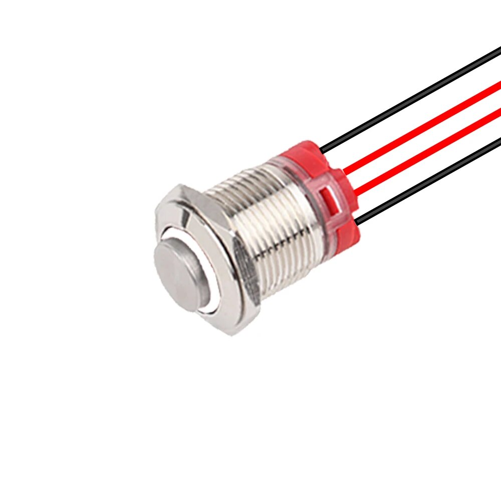 Водонепроницаемые металлические кнопки DIANQI 22mm, Momentary Reset, Ring-High-White, 3-6V(3V5V6V)