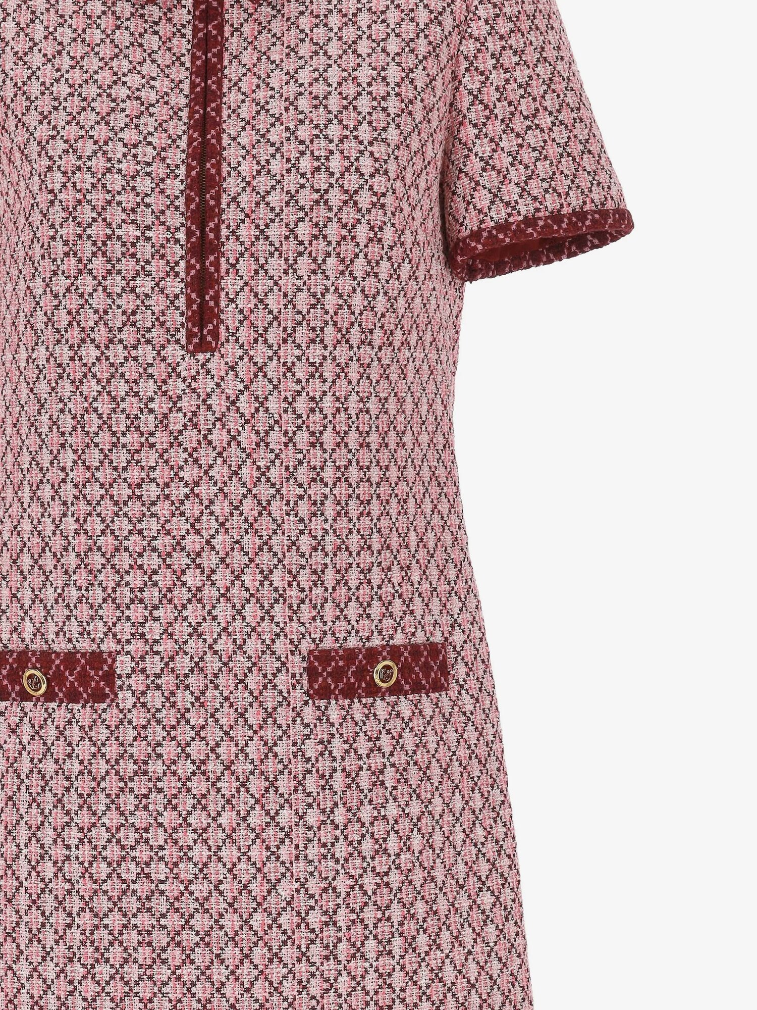 Платье GUCCI Diamond-patterned mini dress, размер 42, коралловый/розовый — фото 1