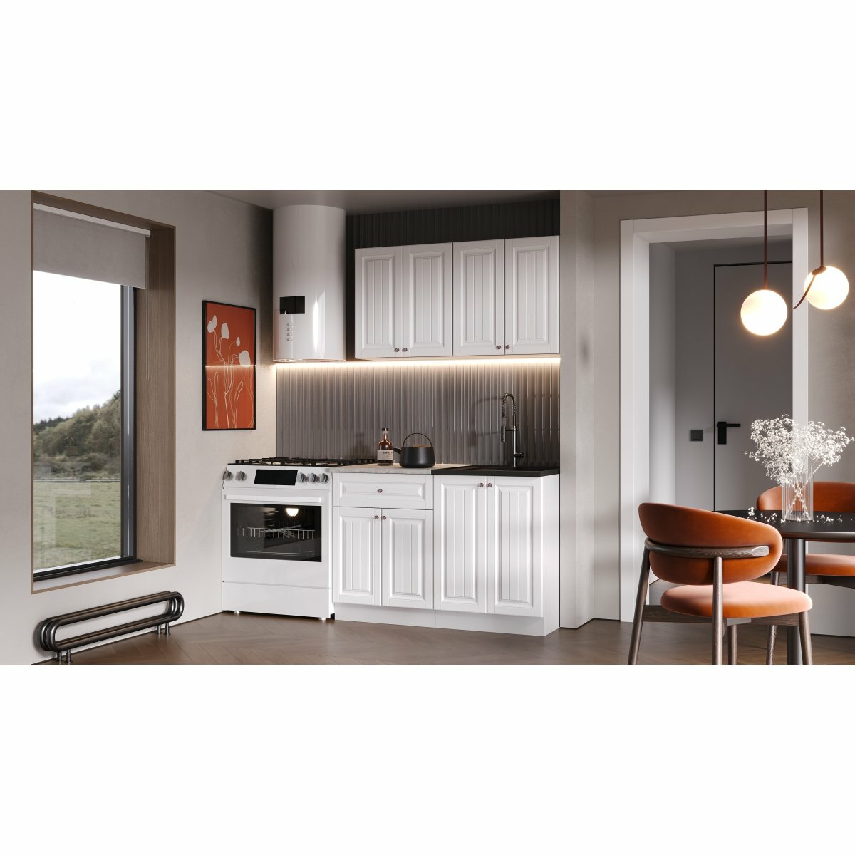 Кухня Хозяюшка 120х60х220 см Акация белая