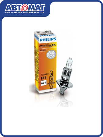Лампа H1 PHILIPS Premium +30%, 12V 55W P14,5s, PHILIPS-12258PRC1