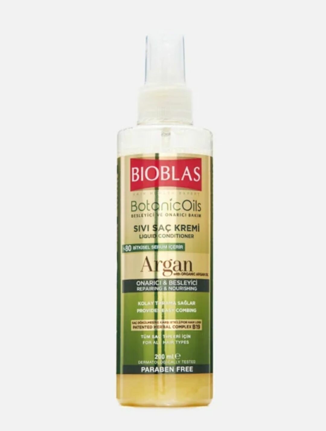 Несмываемый кондиционер для волос BIOBLAS botanic oils argan oil liquid hair conditioner