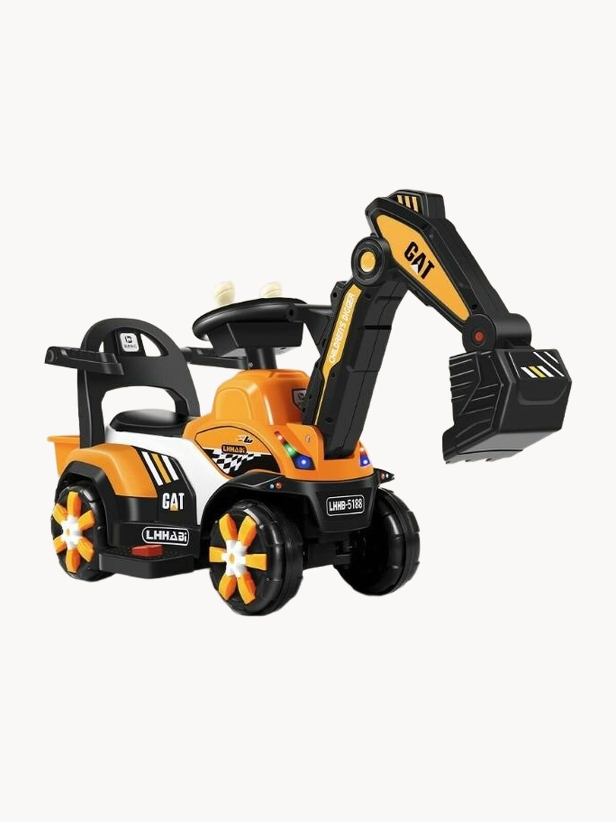Детский электрический экскаватор, игрушка с подвижным ковшом и музыкальным эффектами
