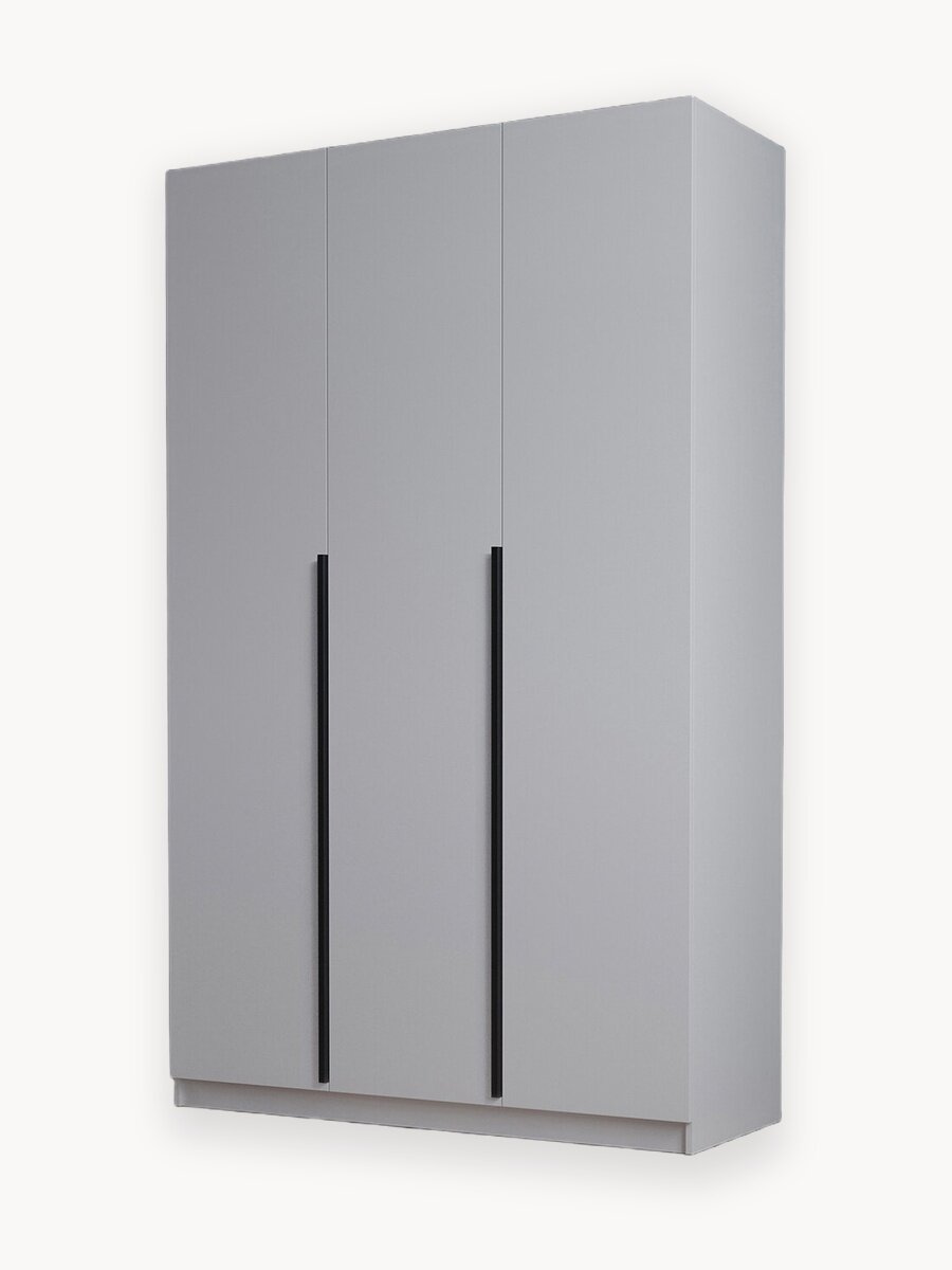 Шкаф для одежды распашной с ручками трехдверный 220*150*50, белый