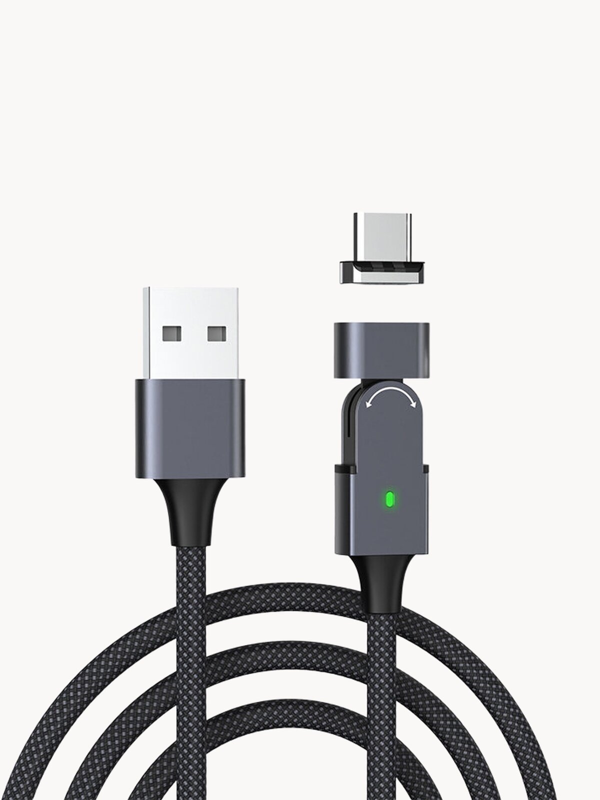 Магнитный поворотный кабель PALMEXX USB to USB-C, PD 60W, длина 2м