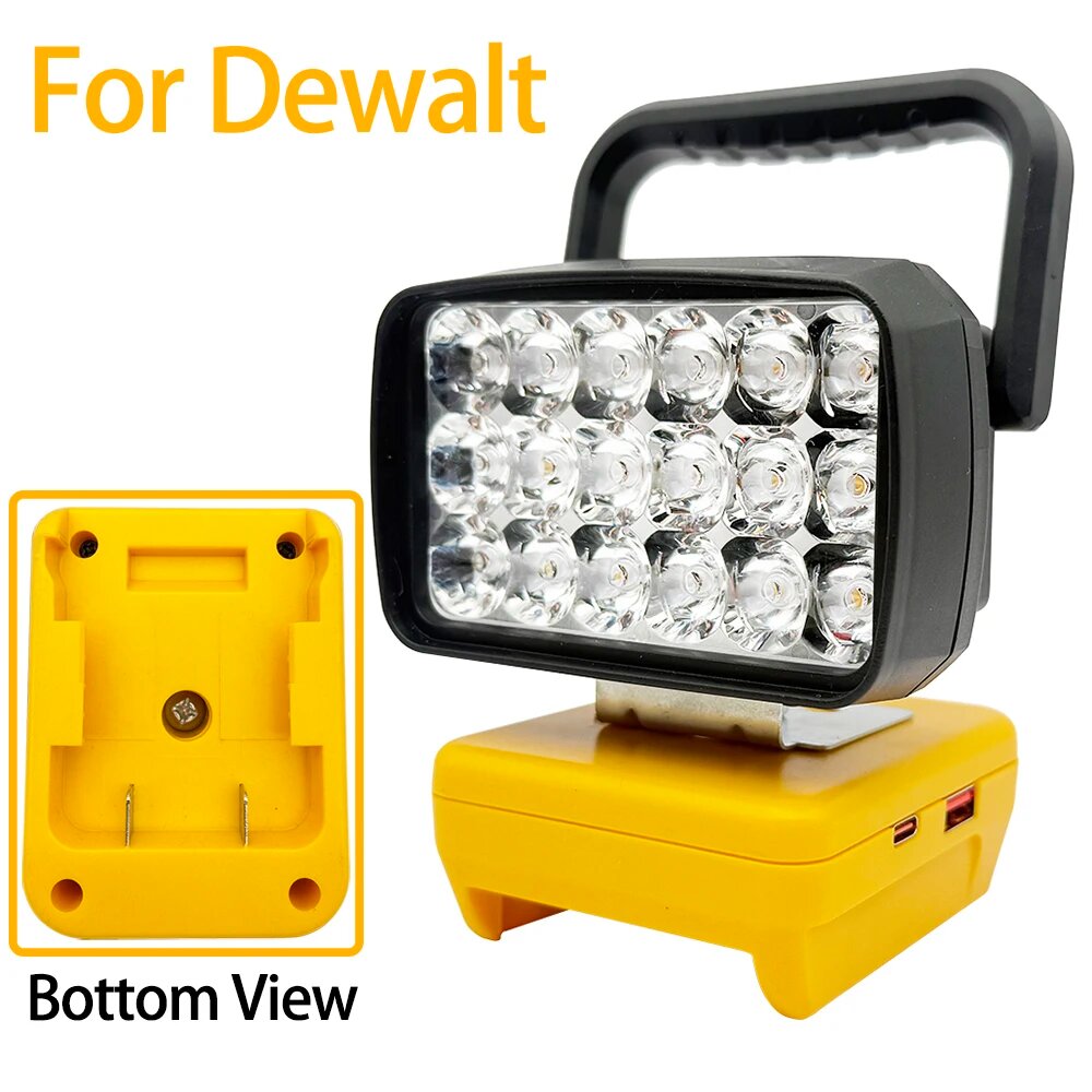 Фонарь аккумуляторный для DeWalt, желтый