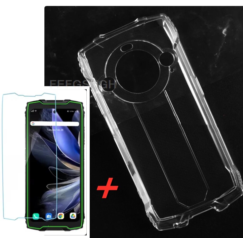 Чехол и стекло для Blackview BV8200, Clear Case And glass
