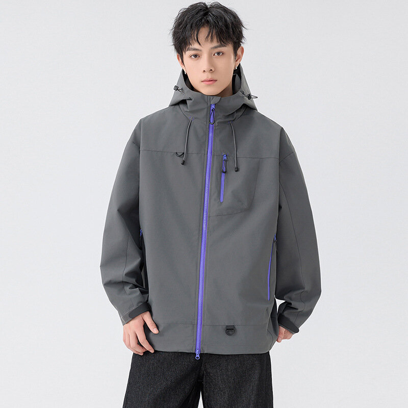 NASA Унисекс ветрозащитная куртка с капюшоном, весна 2025, непромокаемая, горный стиль, свободный крой, для пешего туризма и повседневной носки