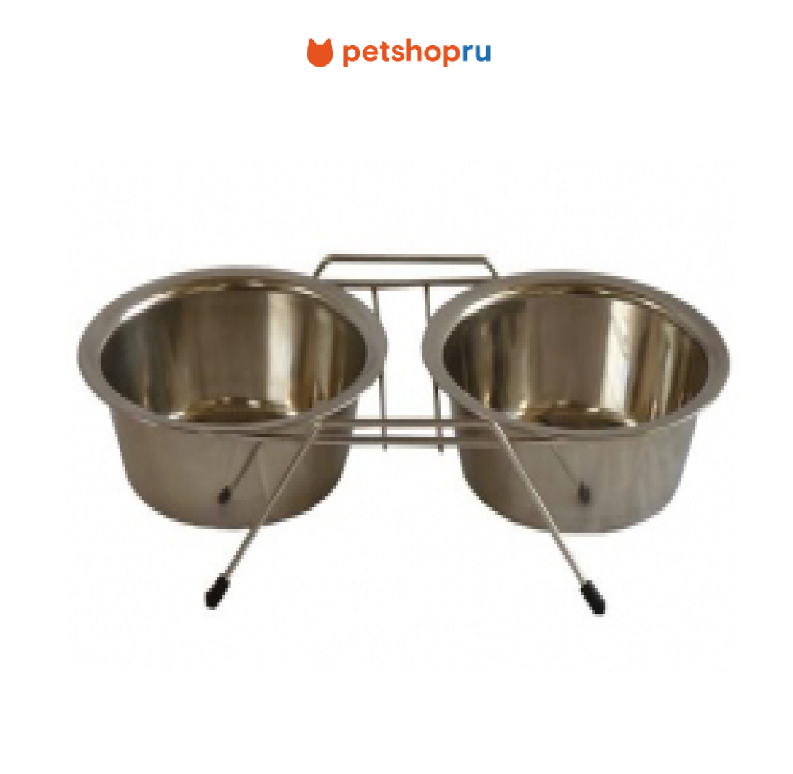 Papillon Две миски для кошек и собак на подставке, 21 см, 2 х 1,75 л