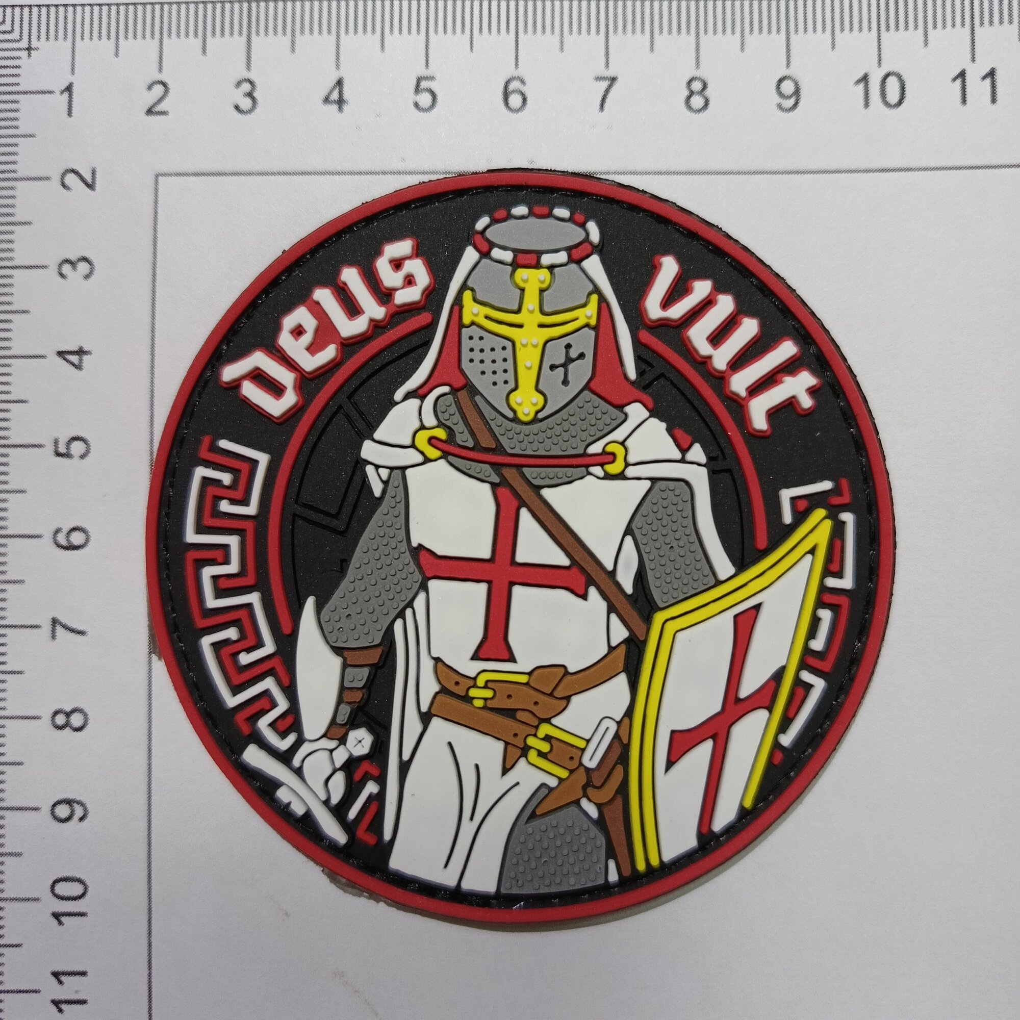 1шт Рыцарь крестоносец, тамплиер /ПВХ на велкро, шеврон на липучке