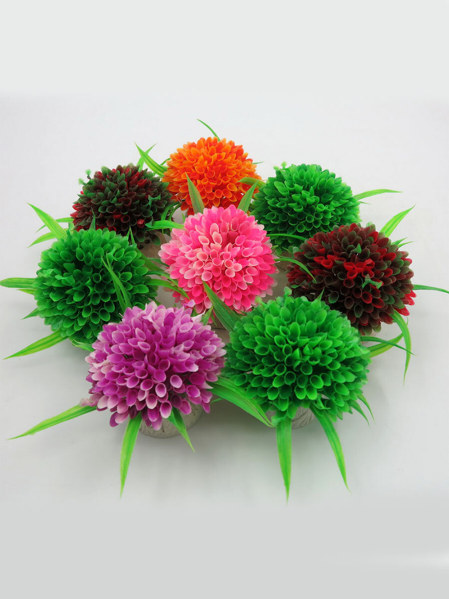 Набор растений искусственных Aquanimal для аквариума и террариума, 10 шт в упаковке 4.5x3.5x10 см