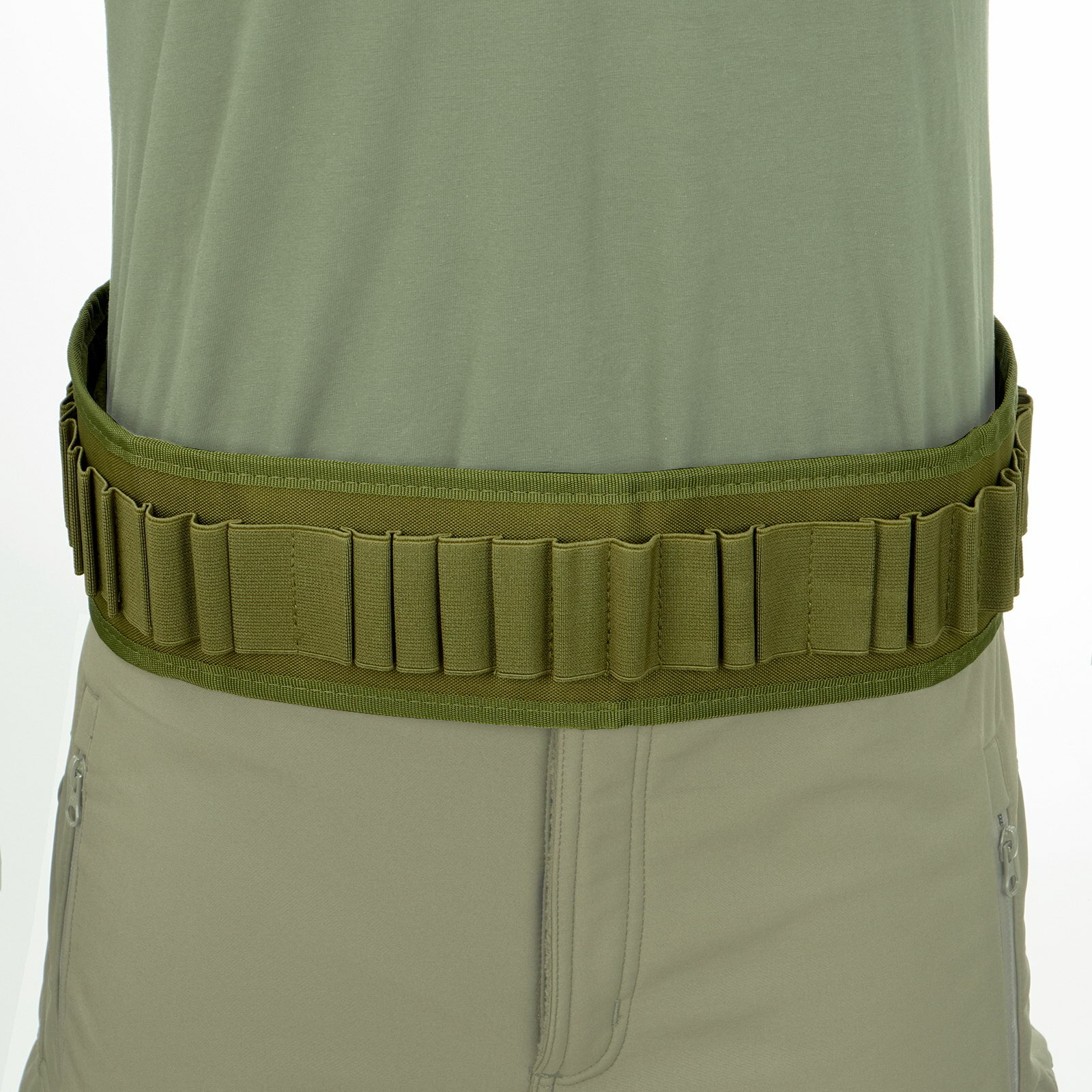 Патронташ охотничий, нейлон 1000d, на 30 патронов, хаки, цвет: зелёный