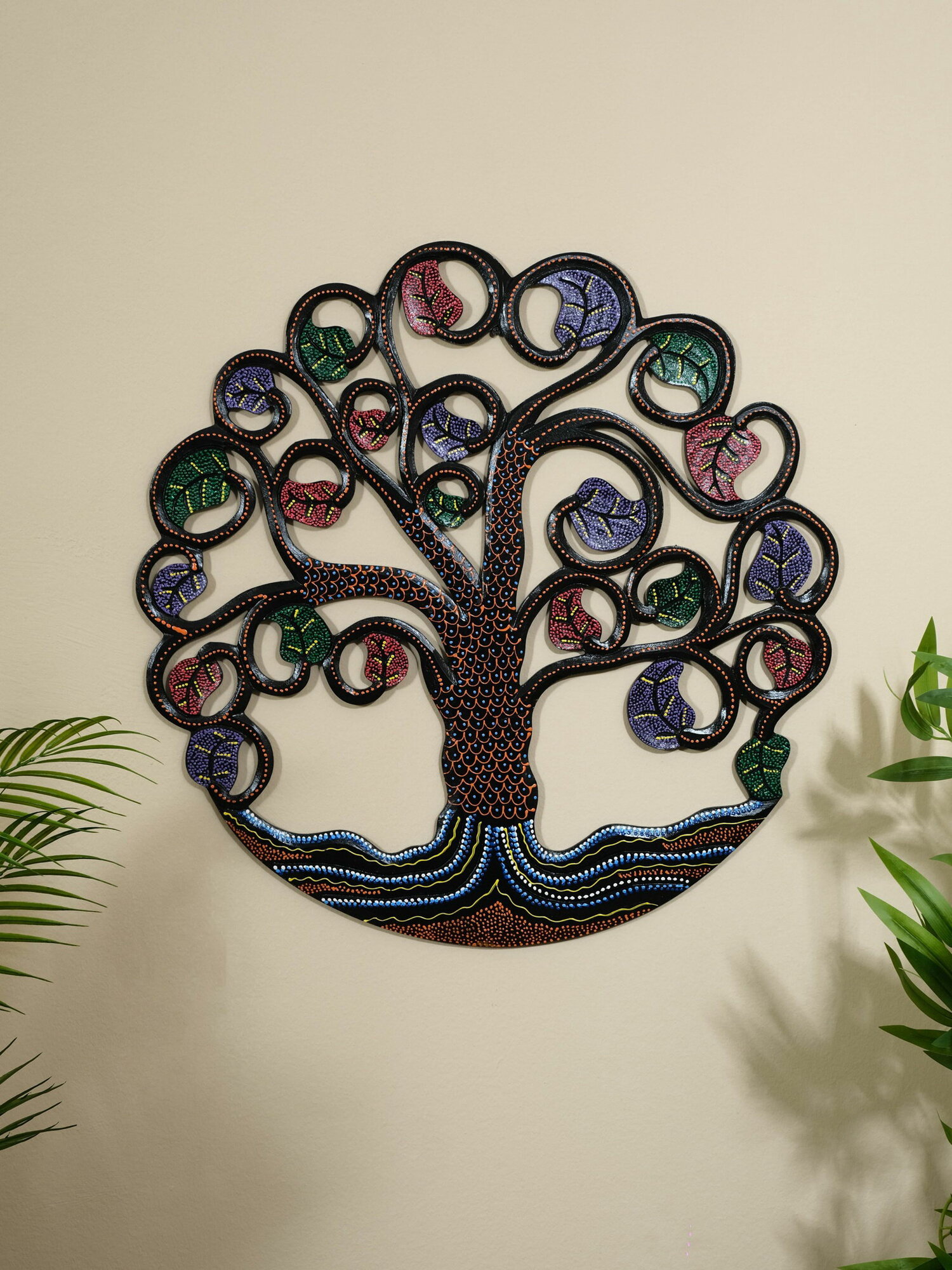 Панно резное "Древо жизни", 60x60x0.8 см, тематика: дерево, способ крепления: без крепежа