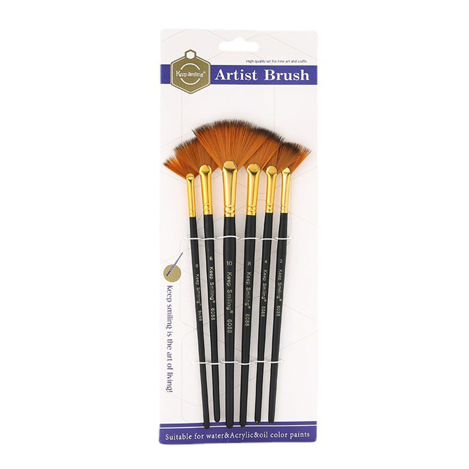 Кисти Для Рисования Fan Artist, Защищающие от Осыпания, для Наскальной живописи, Подарок для Детей и Взрослых, 6 Комплектов