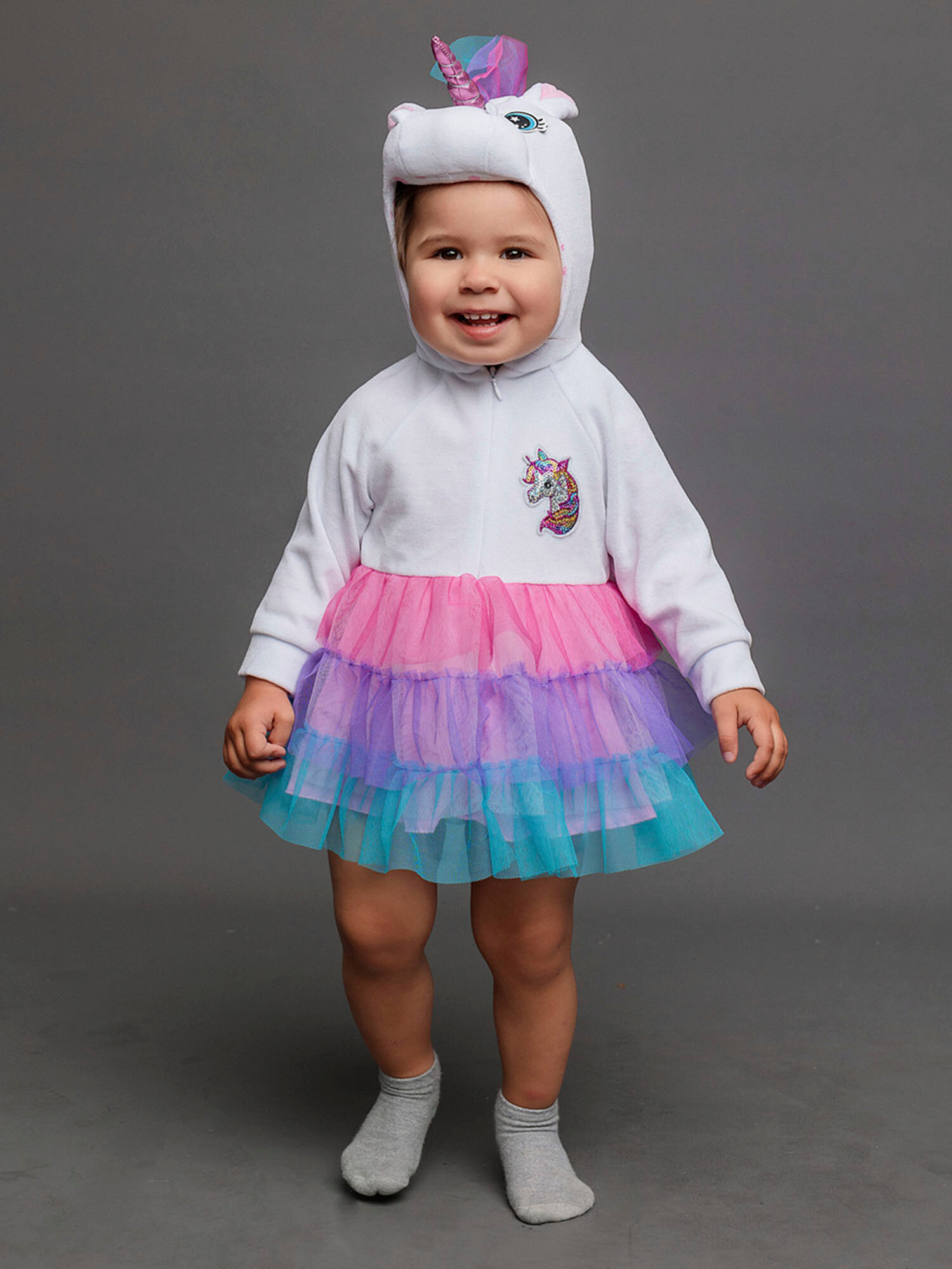 6013 к-21 Карнавальный костюм "Единорожка" (комбинезон) новогодний для девочки р.74 ТМ Batik