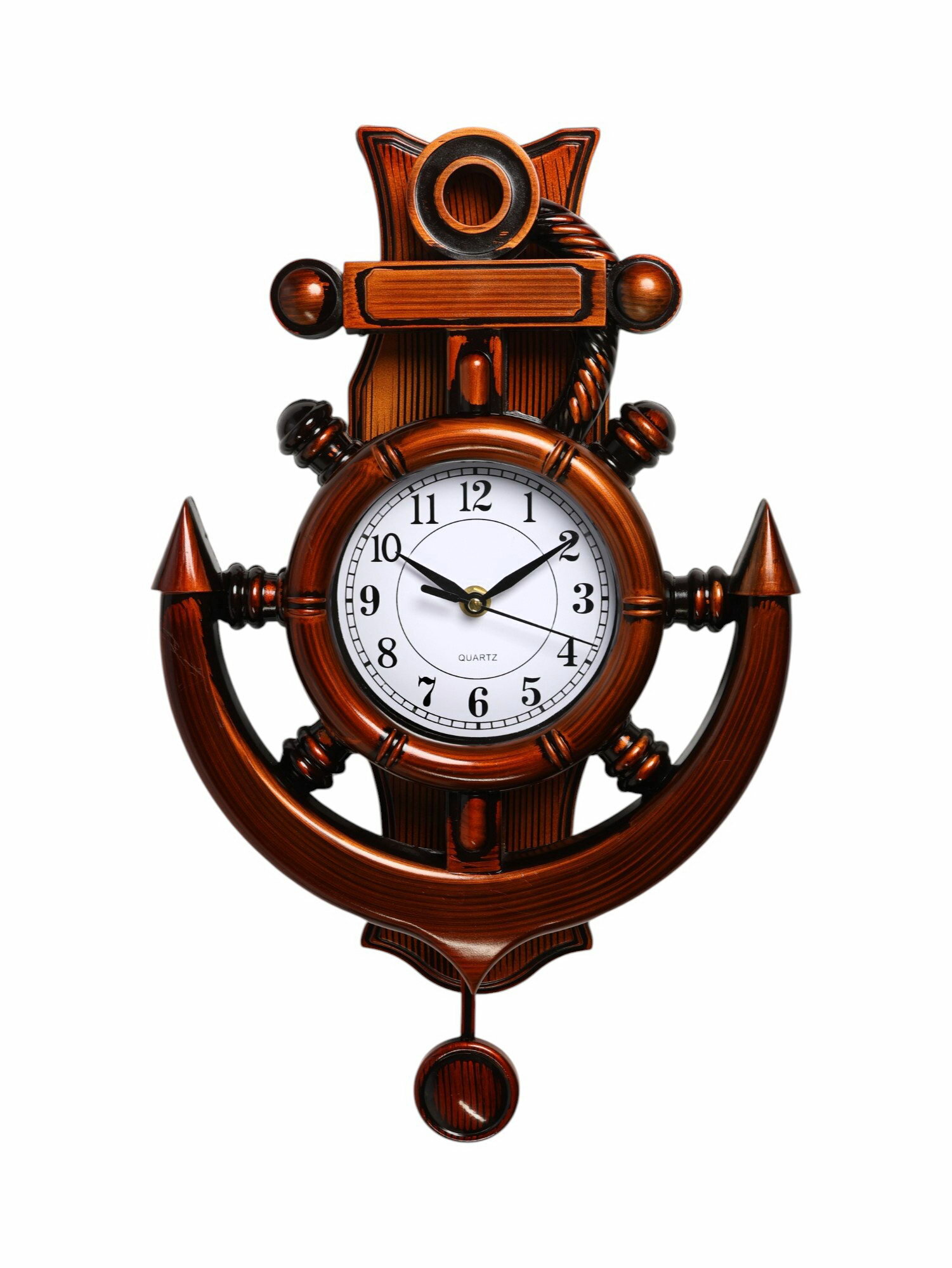 Часы настенные интерьерные "Каракка", с маятником, дискретный ход, 29x39 см, от батареек 2xАА