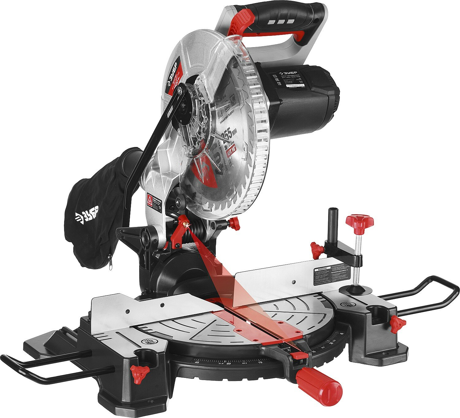 Пила торцовочная ЗУБР "мастер" [ЗПТ-255-1800 ЛМ2] { 255 мм, 1600 Вт, 5000 об/мин