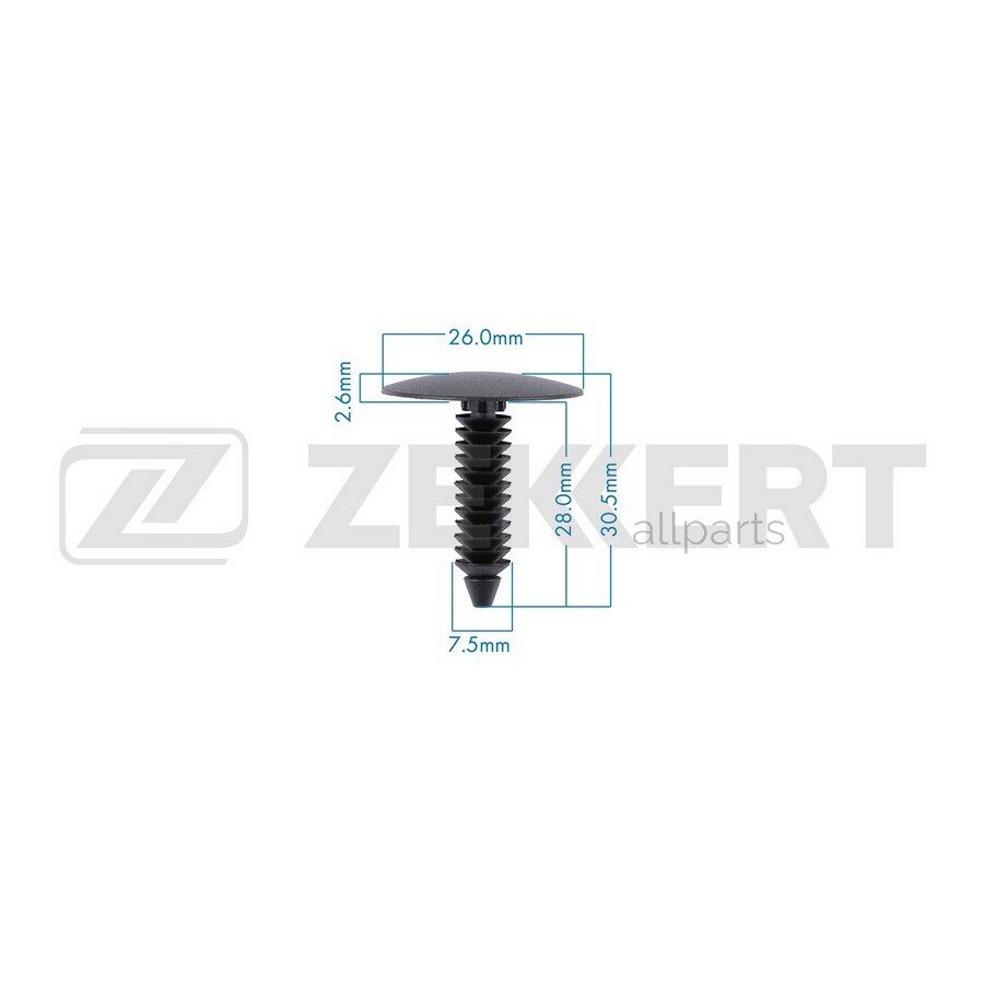 ZEKKERT BE-3734 Клипса крепёжная VAG (миним. кол-во заказа 10 шт)