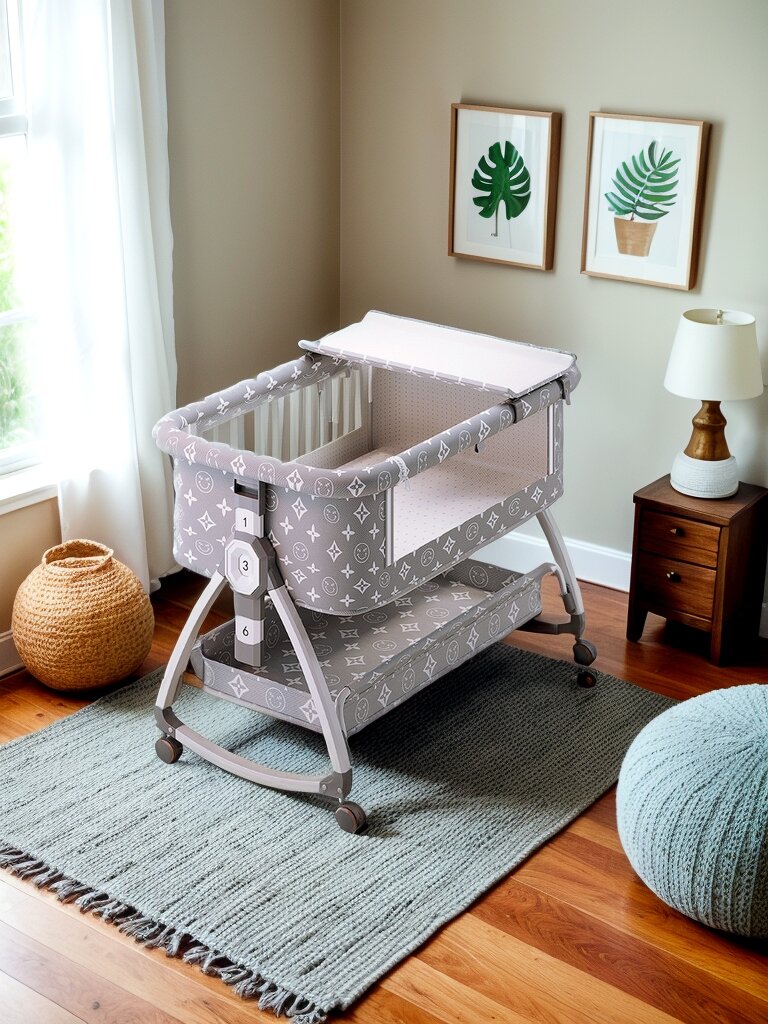 Колыбель U084, для новорожденных, с матрасом, съемный бортик