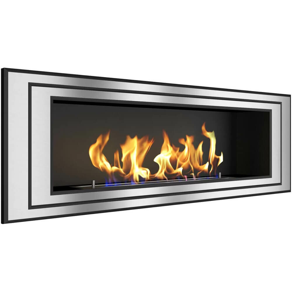 Биокамин Zefire Sirius 1200 Long, с эффектом "живого огня", серебристый