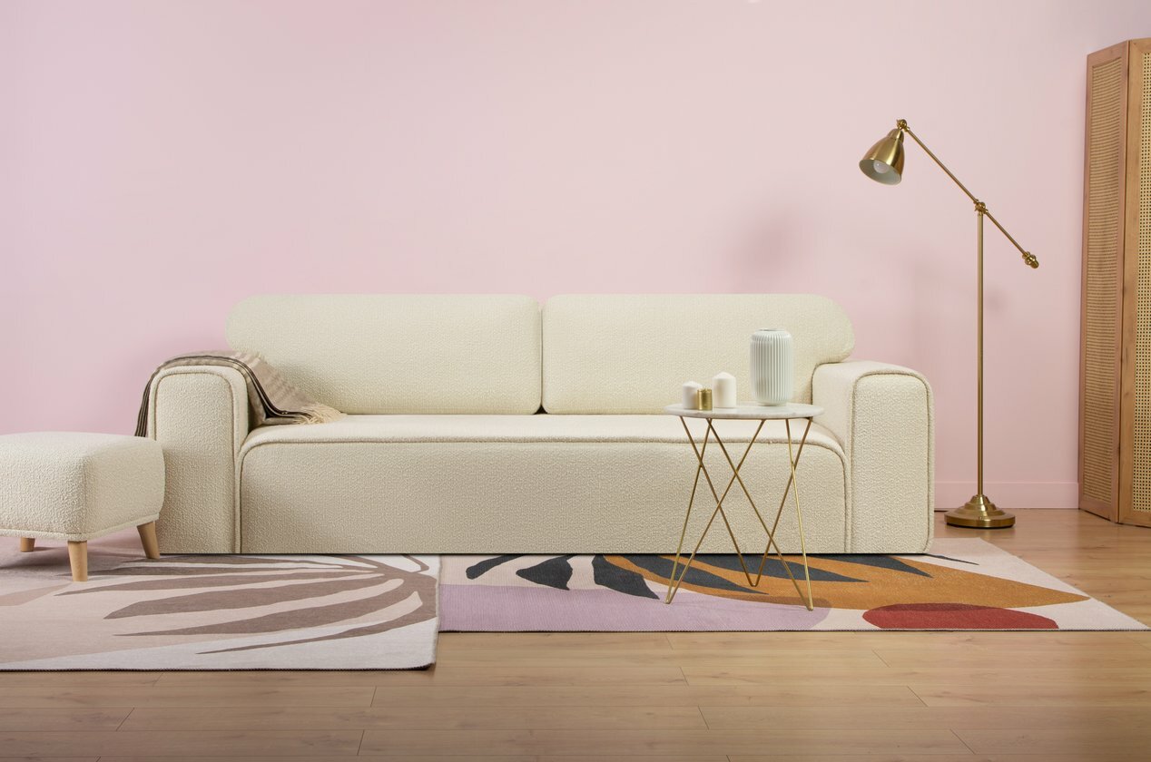 Диван-кровать раскладной Divan.ru Виена Букле Молочный, 258х119х86 см, спальное место 200х158 см, молочный, букле