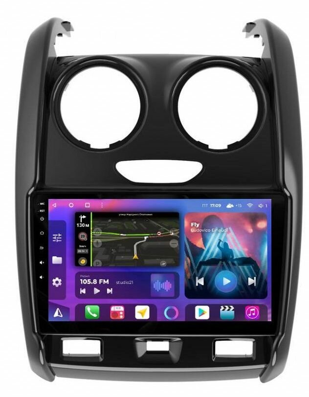 Штатная магнитола Рено Дастер (Renault Duster) 2015-2021 на Android 10 (WiFi/BT/GPS/DSP/QLED/4G) + камера заднего вида - 9 дюймов