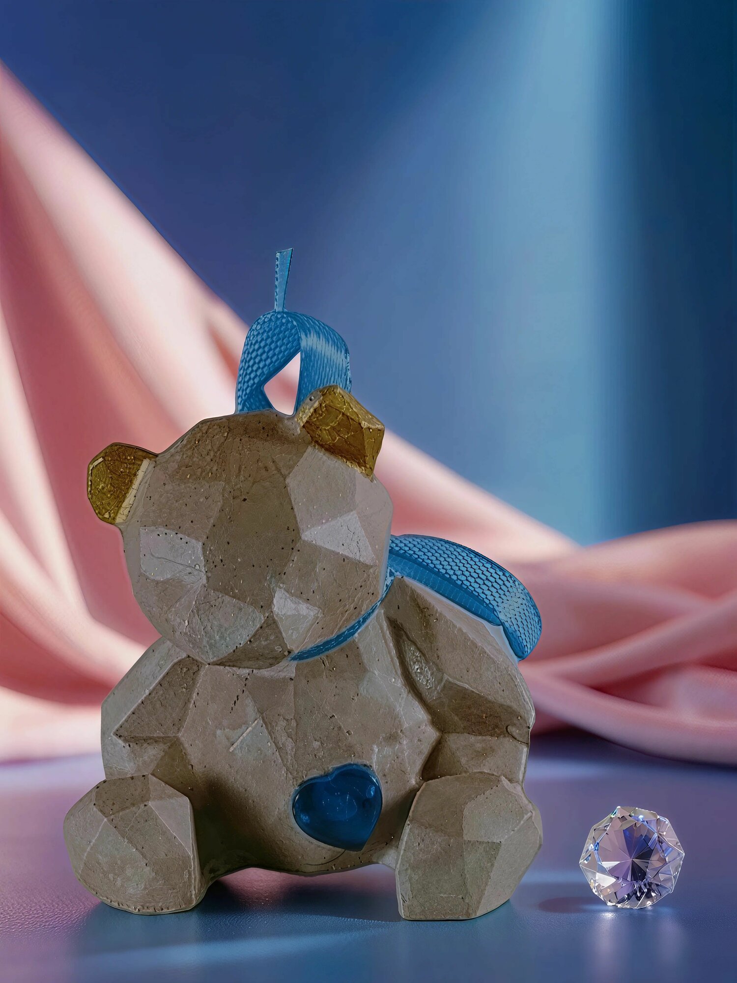 Гипсовая статуэтка Мишки - Минималистичный декор для дома и офиса, ручная работа