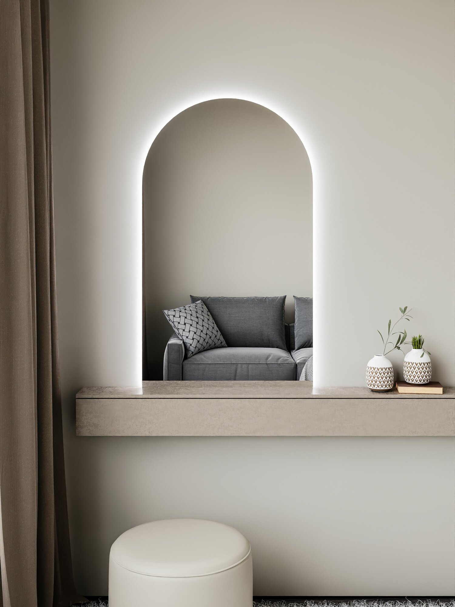 Зеркало настенное 100х70 см. BLX MIRROR М5 фигурное с подсветкой холодный свет 6000К