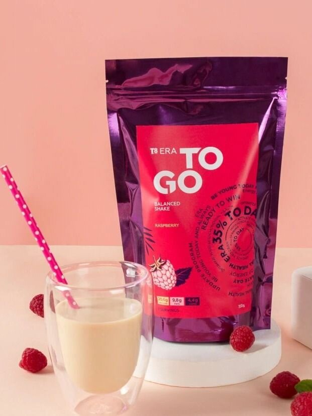 Смесь энергопротеиновая Tayga 8 T8 Era to Go RASPBERRY, для LCHF, 350г