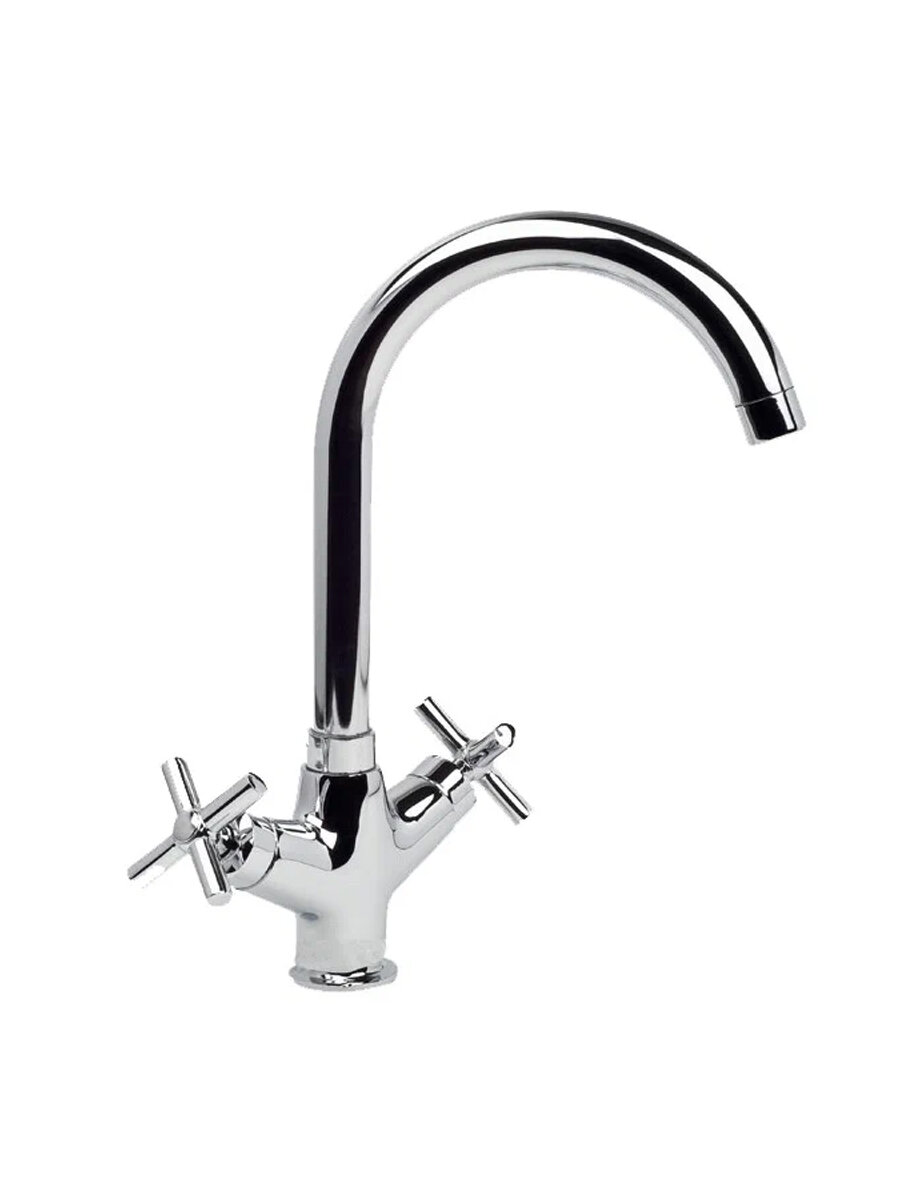 Смеситель для кухни набортный / хром / двухручковый / 1/2" ARGO YORK