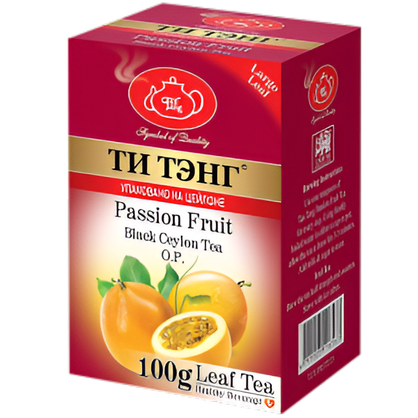 Чай чёрный цейлонский ТМ "Ти Тэнг" - Пэшнфрут, картон, 100 гр.