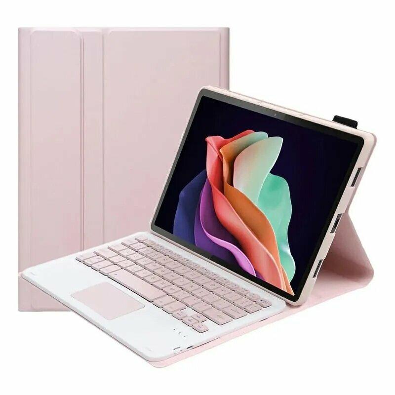 Чехол-клавиатура с тачпадом для Honor Pad X9 11,5 дюйма 2023(ELN-L09/W09), английская и русская раскладка(темно-розовый, розовый)
