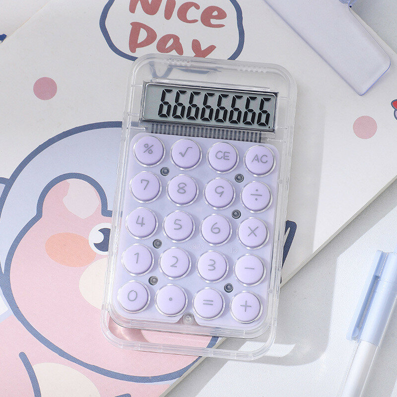 Мини калькулятор sleek с гибкими клавишами яркие цвета фиолетовый