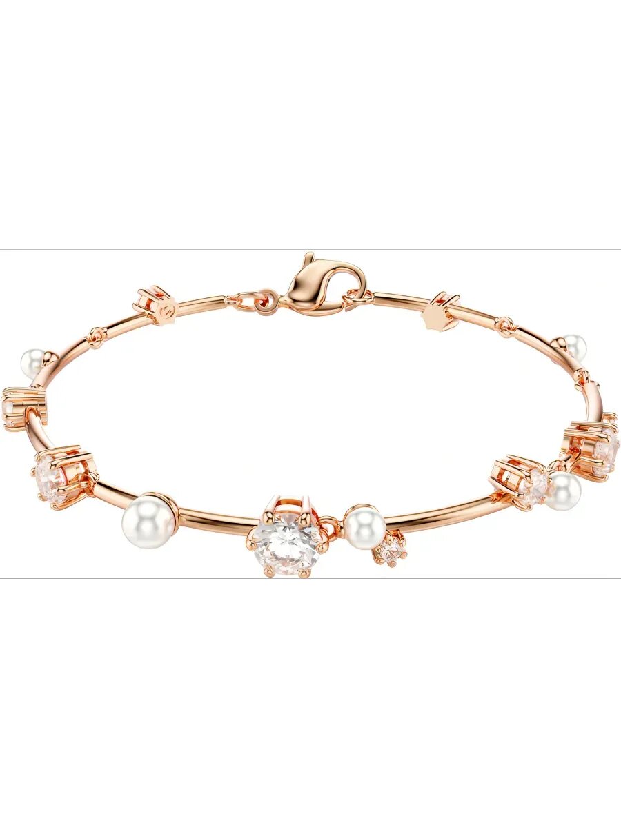Жесткий браслет, кристаллы Swarovski