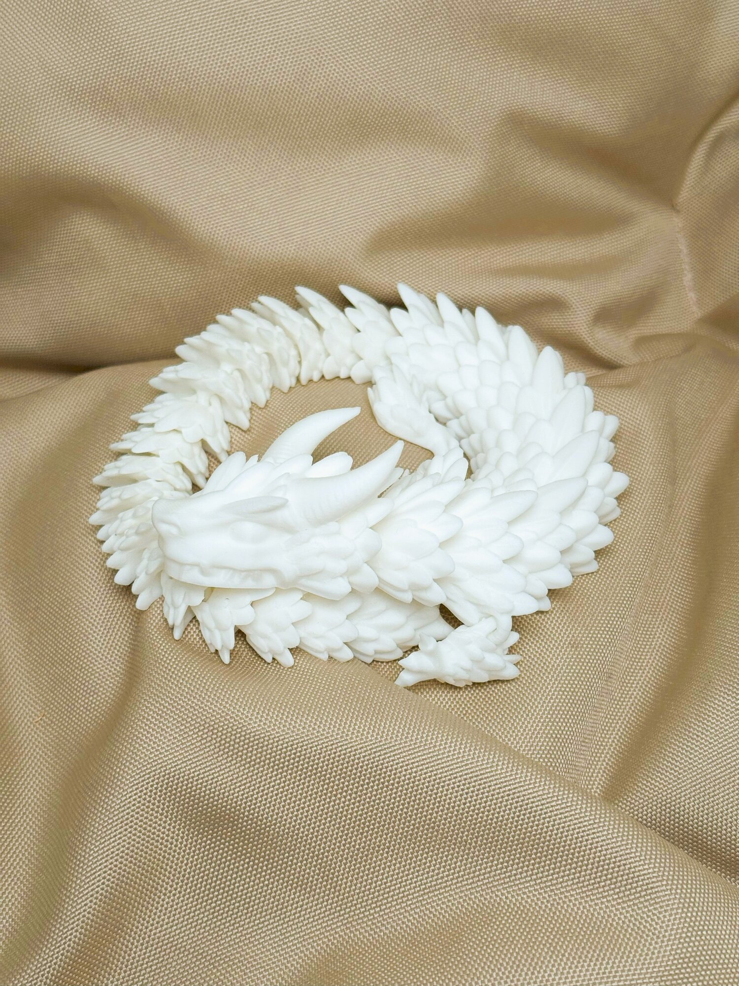 Антистресс игрушка, Дракон Белый, состав: пластик PLA, отличный подарок, супер качество