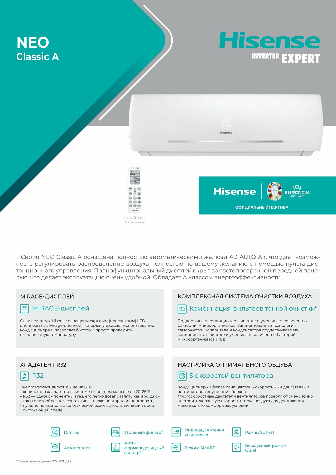 Классическая сплит-система серии NEO Classic A (R32) AS-09HR4RYDDC00