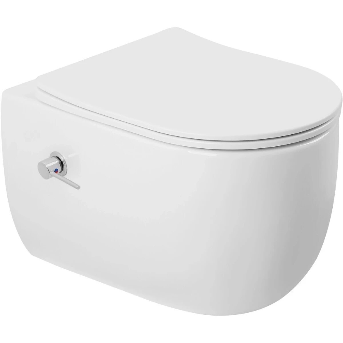 Унитаз с функцией биде ABBER Bequem AC1104TNS подвесной белый, безободковый