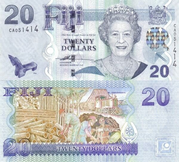 Фиджи 20 долларов 2007 добыча полезных ископаемых UNC