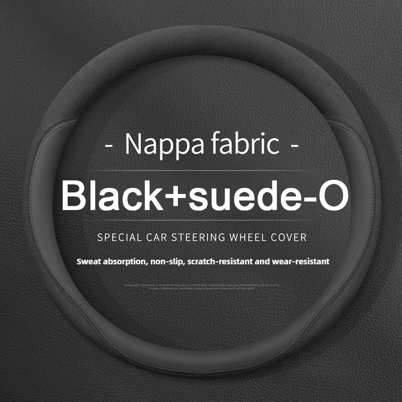 NAPPA кожаный чехол на руль автомобиля дышащий чехол на руль для Honda Civic Accord CRV Hrv Jazz Fit Freed MPV Odyssey Black suedeO