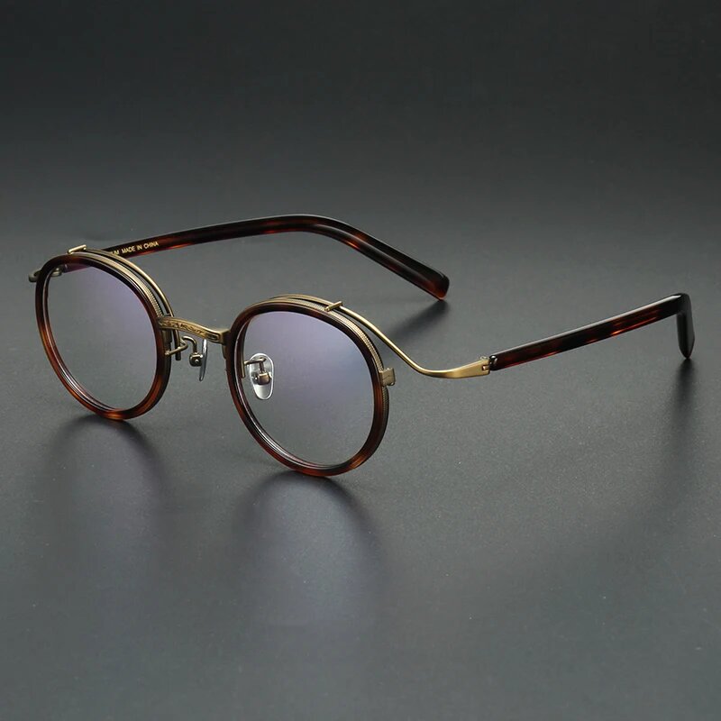 Мужские очки MUZZ круглые из титана C4