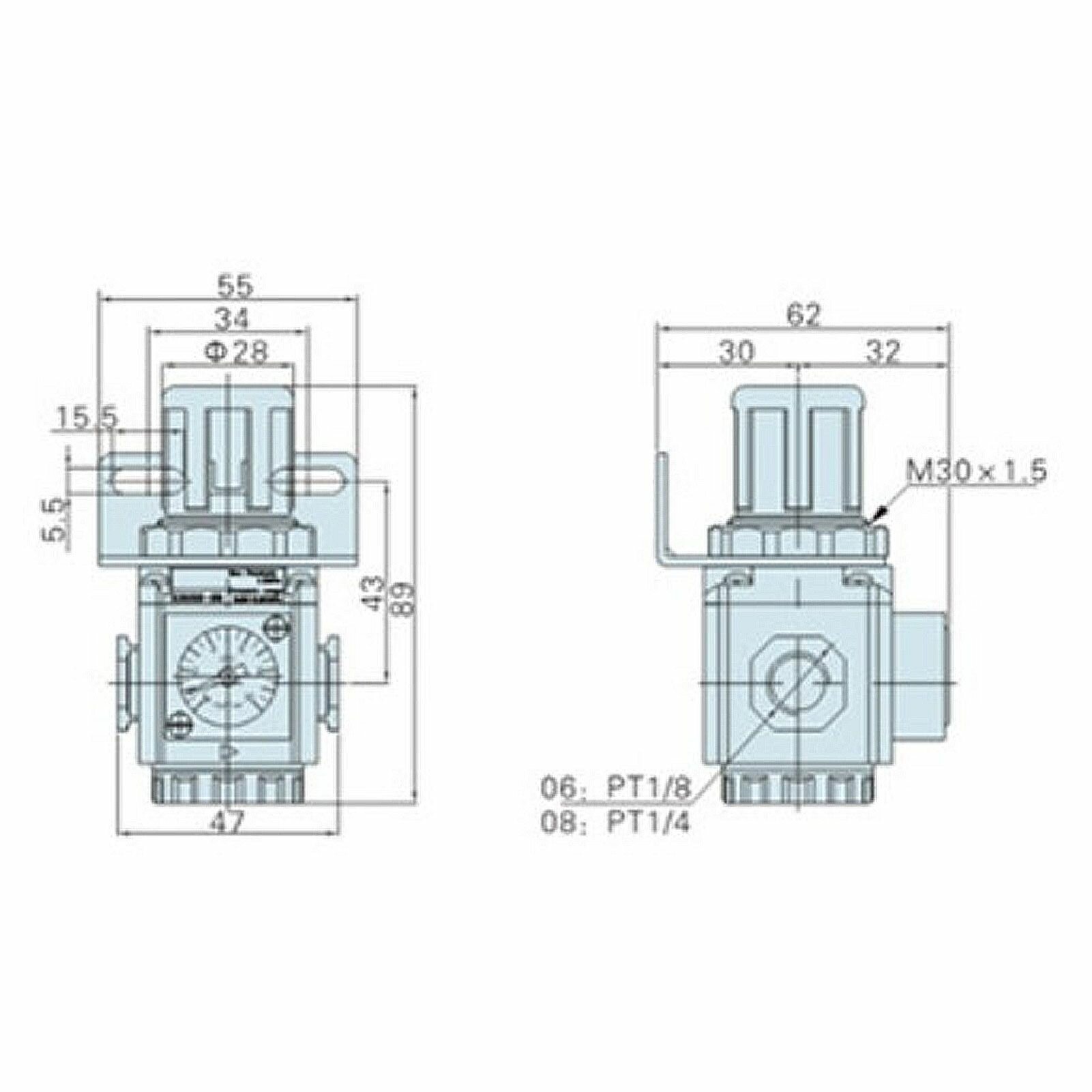 Регуляторный клапан воздушного компрессора, комплект мини-регуляторов давления из алюминиевого сплава для IndustryGR200 06 PT1/8