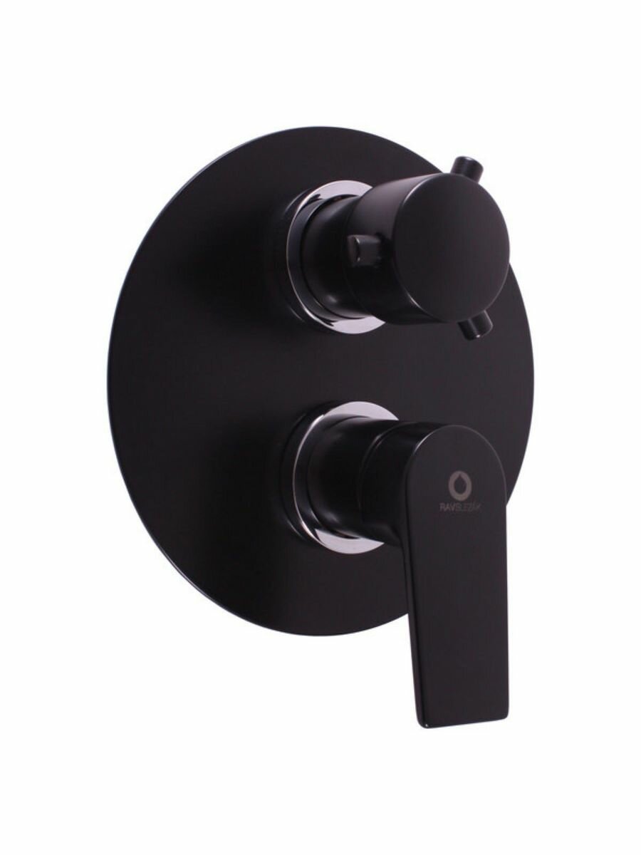Смеситель для скрытого монтажа настенный 2-х режимный, цвет черный-хром, RAV SLEZAK Colorado, CO186KCMATC