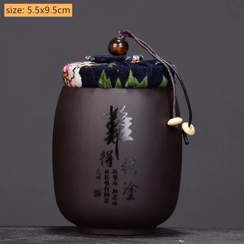 Китайская чайная банка из фиолетовой глины JINGDE TEA SET