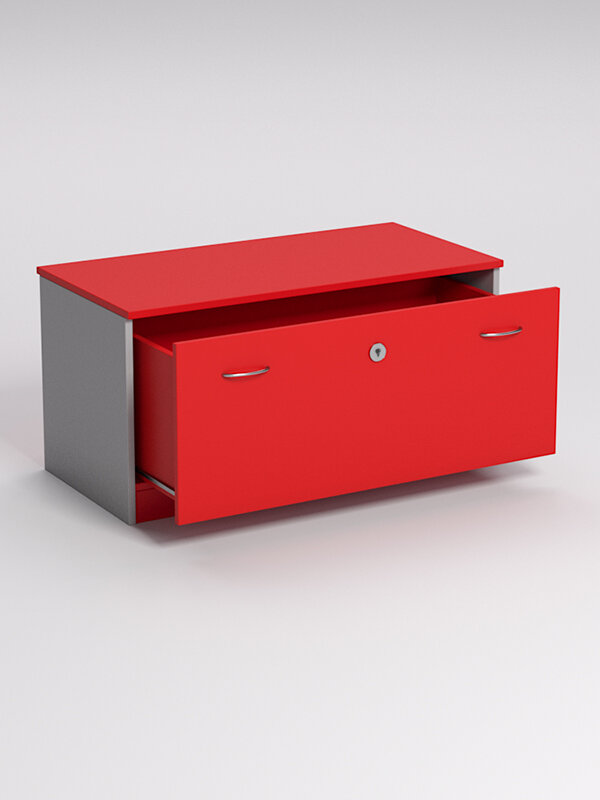 Тумба T-16 c одним выдвижным ящиком, Серый и Красный. Производитель товара - компания Westcom.