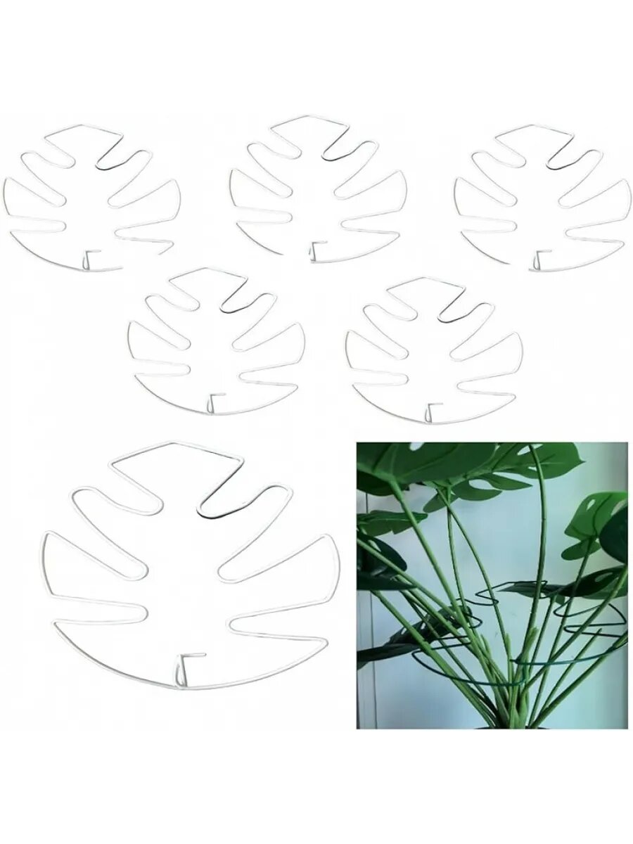 5 шт железные опоры для монстеры с бамбуковыми зажимами