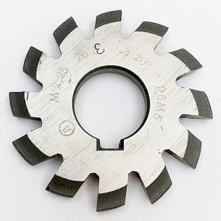 Фреза дисковая зуборезная модульная м2,25 №3 20° Р6М5 (Dнар-63мм, посадка 22мм, толщина 7,8мм) ГОСТ 10996-64