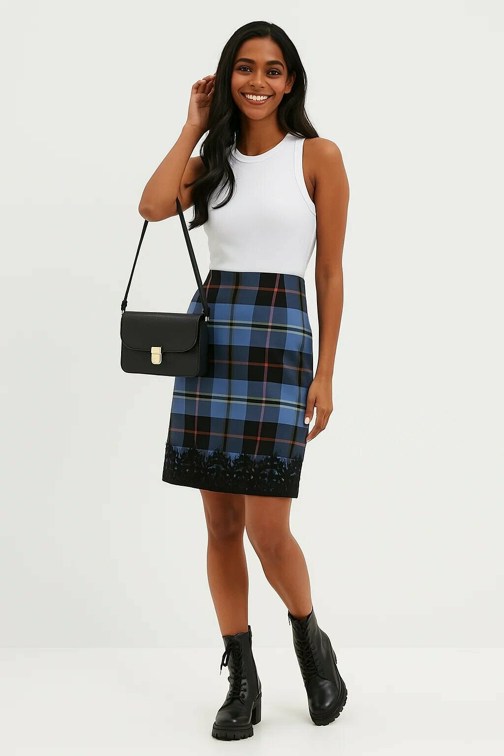 Юбка мини в клетку