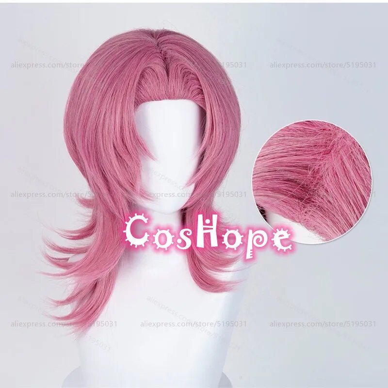 Синтетический розовый парик для косплея