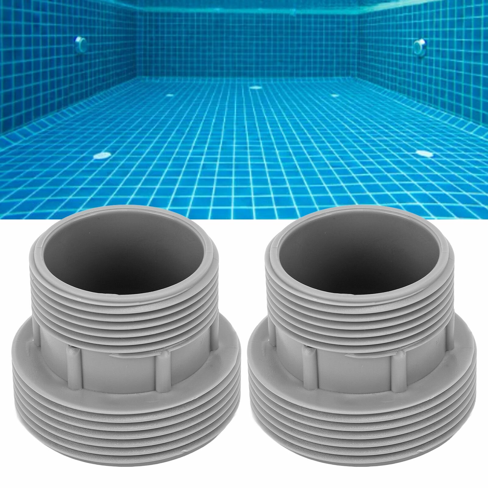 2 адаптера для переоборудования шлангов плавательного бассейна с соединительными прокладками